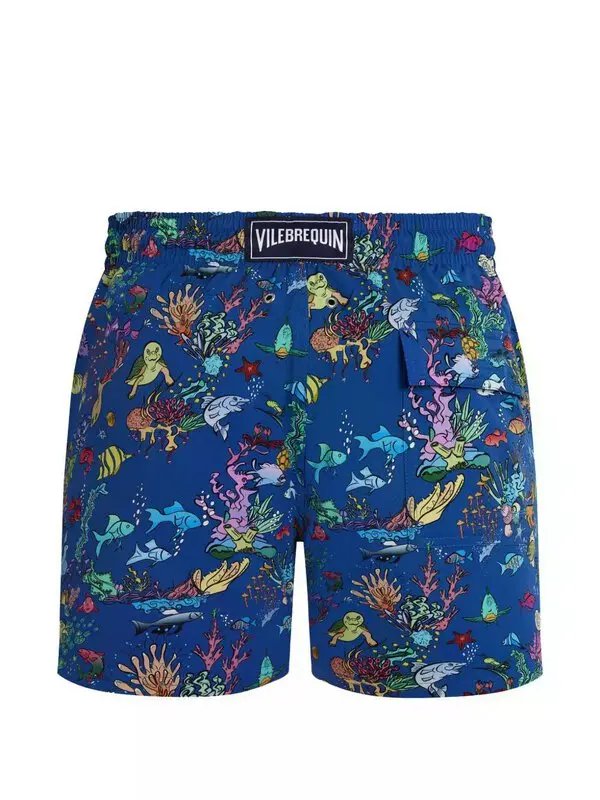Vilebrequin Aquarium Graphic Print Swim Shorts - Blue