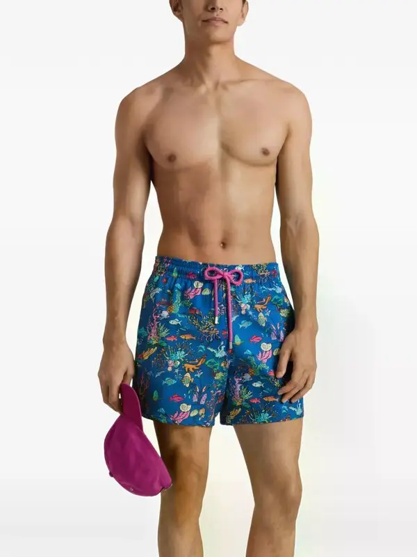 Vilebrequin Aquarium Graphic Print Swim Shorts - Blue