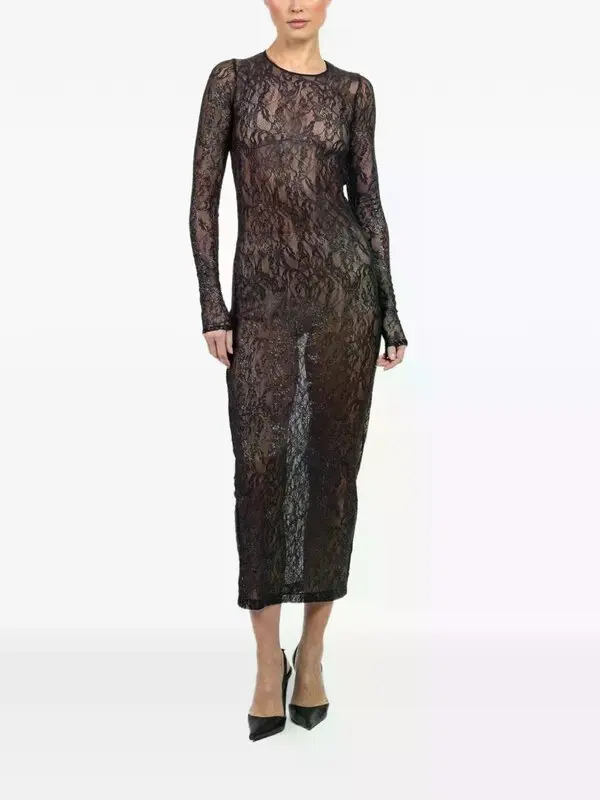 Wardrobe.NYC Lace Midi Dress - Black