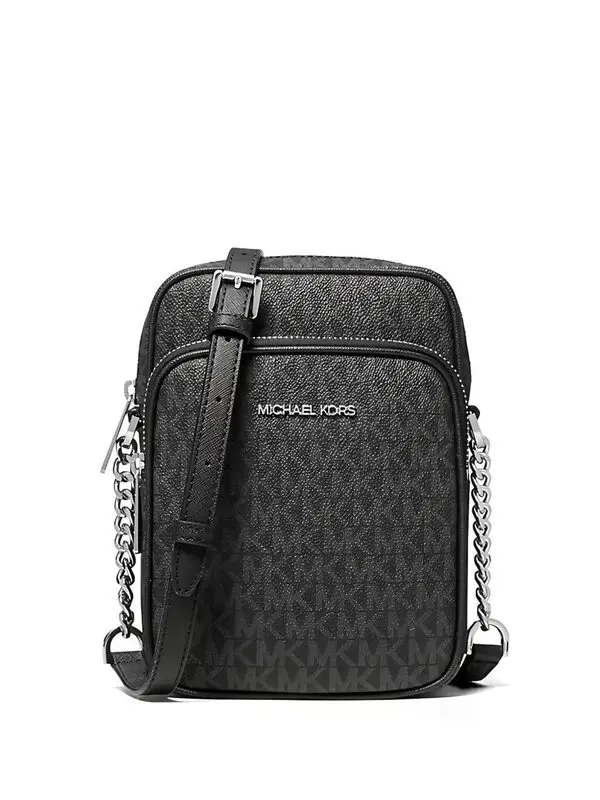 Michael Kors Medium Jet Set Travel Patterned Cross Body Bag - Black