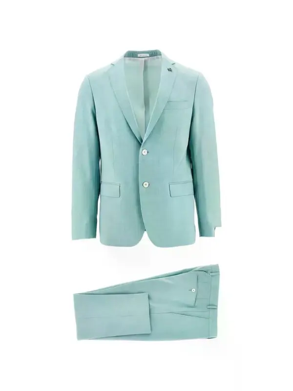 BRERAS MILANO Peak-lapel Wool Suit - Green