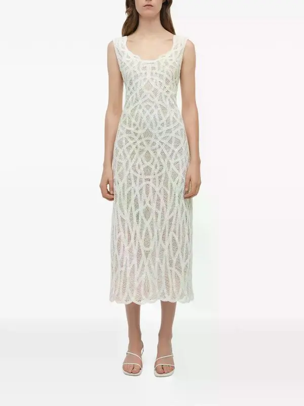 Simkhai Leonora Macramé Midi Dress - White