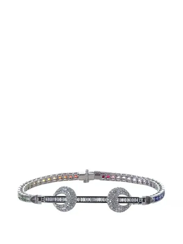 ANANYA Chakra Sapphire And Diamond Bracelet - Silver