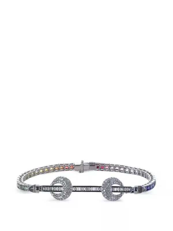 ANANYA Chakra Sapphire And Diamond Bracelet - Silver