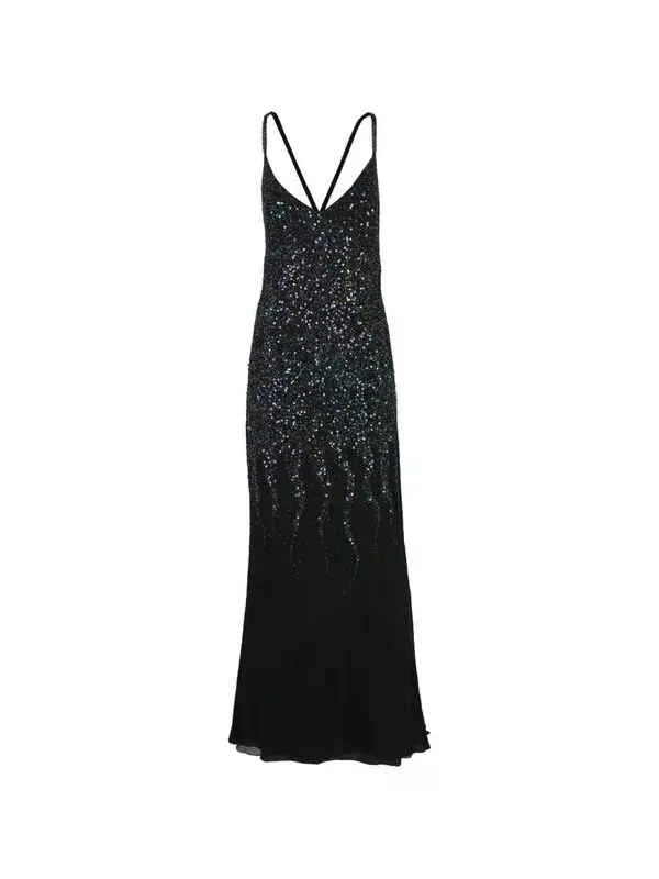 Jenny Packham Sequined Maxi Dress - Black