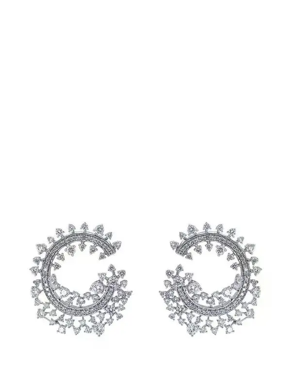 ANANYA Edge Diamond Hoop Earrings - Silver