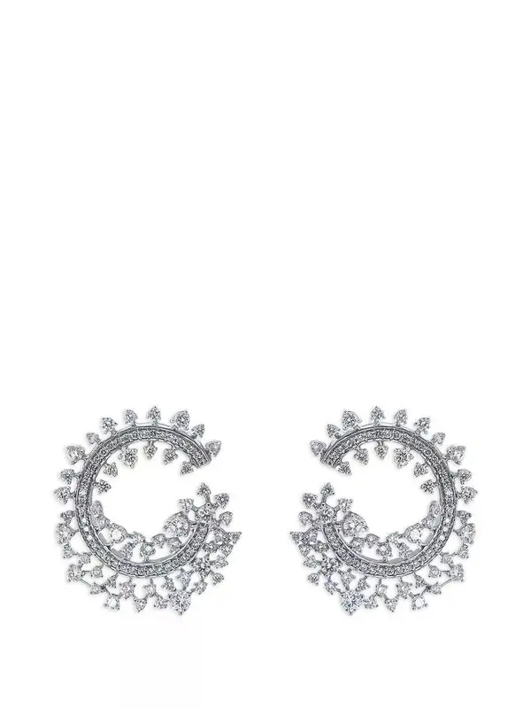 ANANYA Edge Diamond Hoop Earrings - Silver