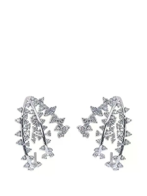 ANANYA Diamond Tri-hoop Earrings - Silver