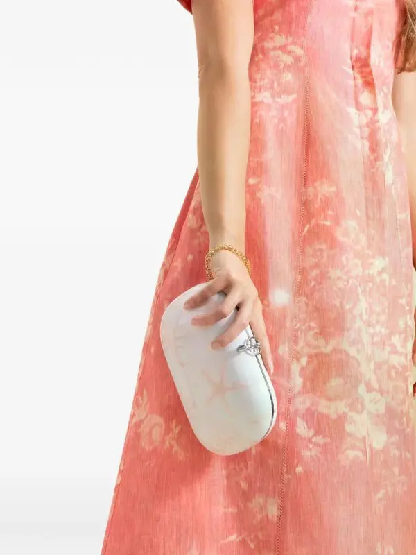 Jeffrey Levinson Elina Plus Printed Clutch Bag - White