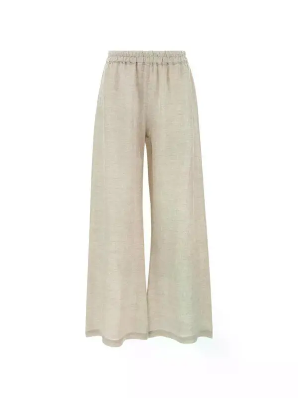 MAURIZIO MYKONOS Linen Trousers - Neutrals