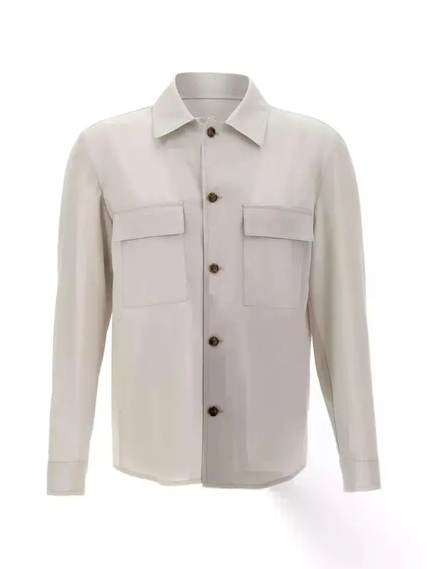 BARBA NAPOLI London Flap-pocket Button Shirt Jacket - Neutrals
