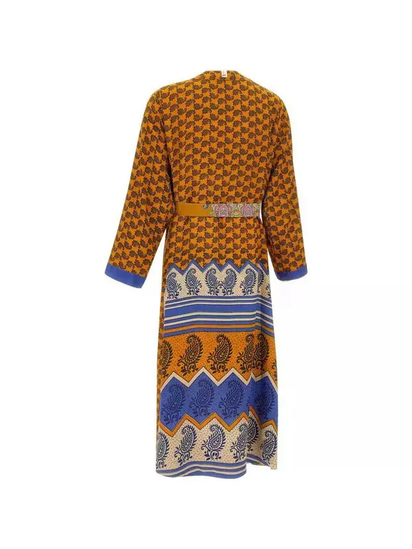 PICUS VIRIDIS Geometric-pattern Midi Dress