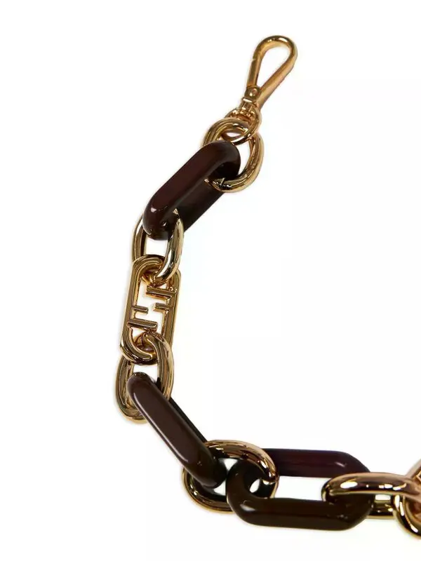 Fendi Logo-Engraved Chain Strap - Brown | Editorialist
