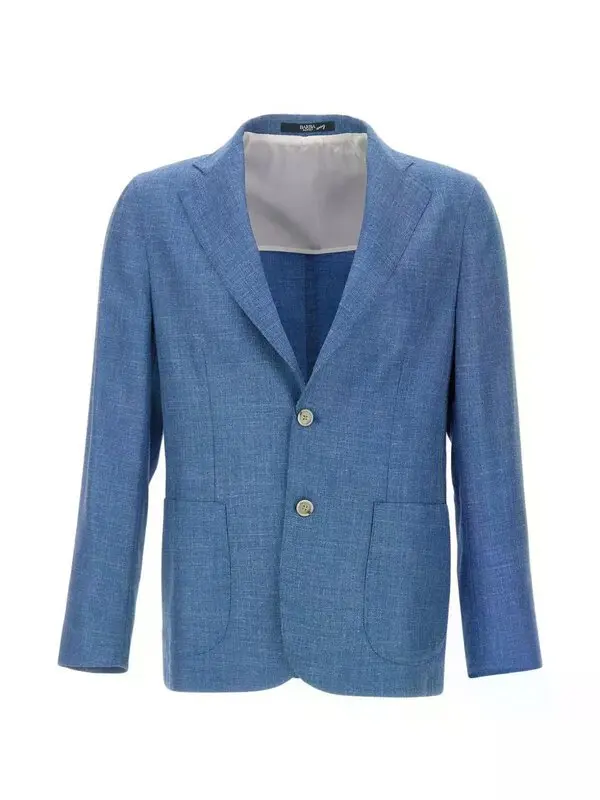 BARBA NAPOLI Easy J Mono Lapel Patch-pocket Blazer - Blue