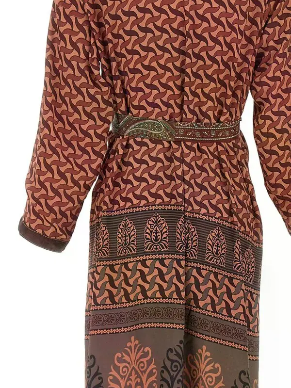 PICUS VIRIDIS Abstract-motif Reversible Kimono Dress