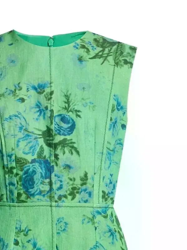 Erdem Floral-print Sleeveless Midi Dress - Green