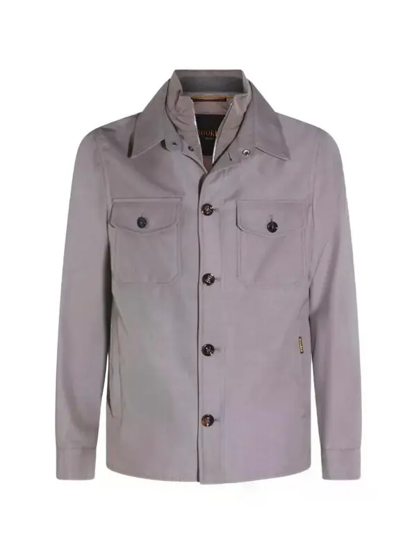 MOORER Cotton Shirt Jacket - Grey