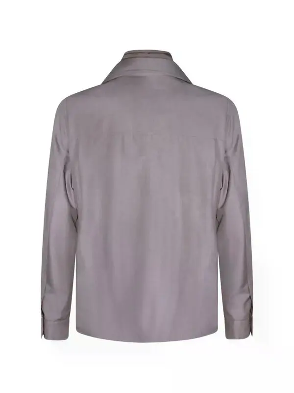 MOORER Cotton Shirt Jacket - Grey