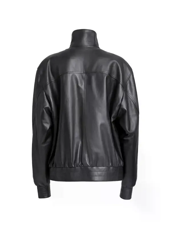 Elie Saab Leather High-neck Jacket