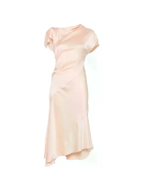 Victoria Beckham Asymmetric Draped Dress - Pink