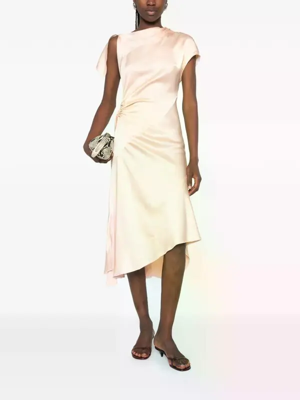Victoria Beckham Asymmetric Draped Dress - Pink