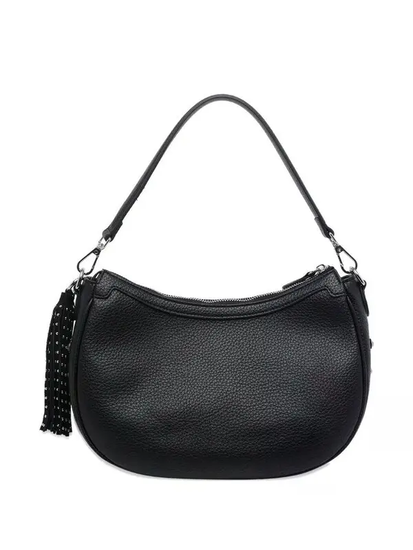 LA CARRIE Andromeda Logo Studded Shoulder Bag - Black
