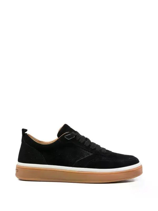 SERGIO MORETTI FIRENZE Perforated Lace-up Sneakers - Black