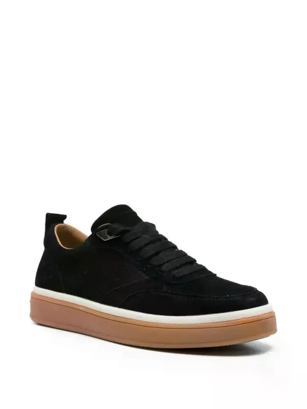 SERGIO MORETTI FIRENZE Perforated Lace-up Sneakers - Black
