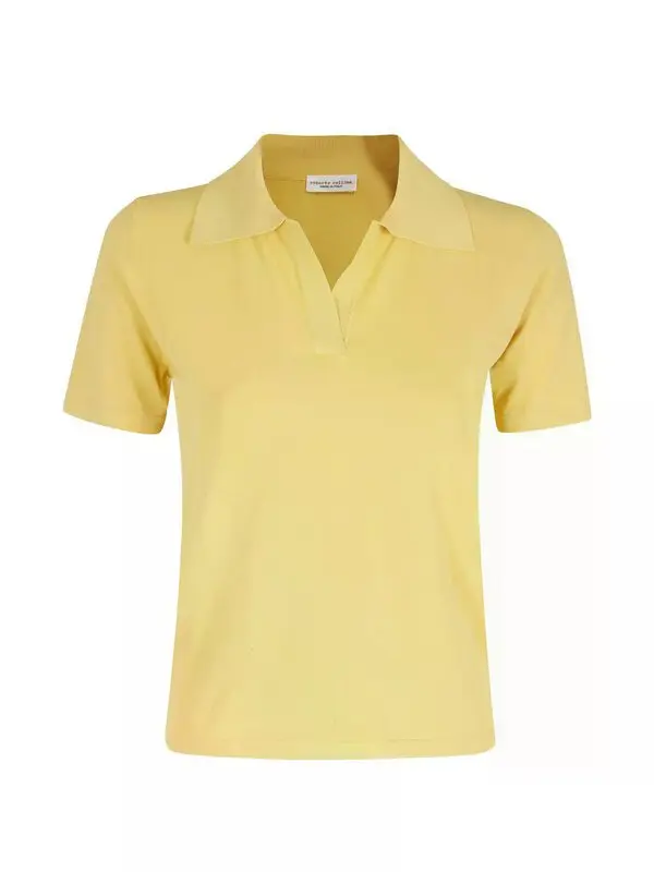 ROBERTO COLLINA Collared V-neck T-shirt - Yellow