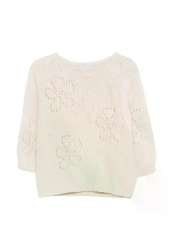 Hemisphere Floral Knit Sweater - Neutrals