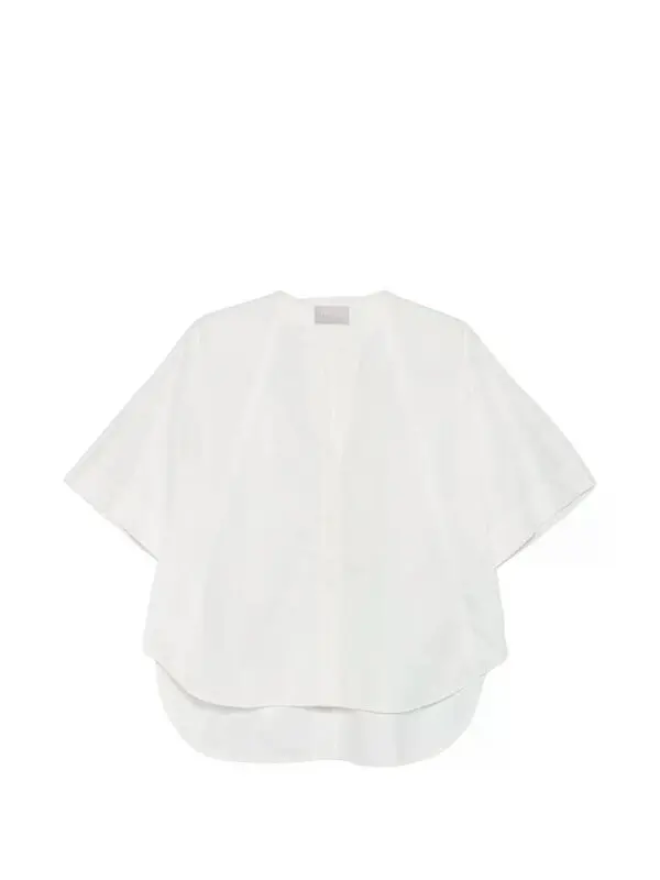 Hemisphere V-neck Top - White