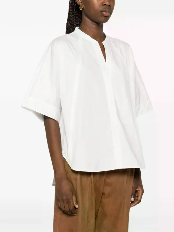 Hemisphere V-neck Top - White