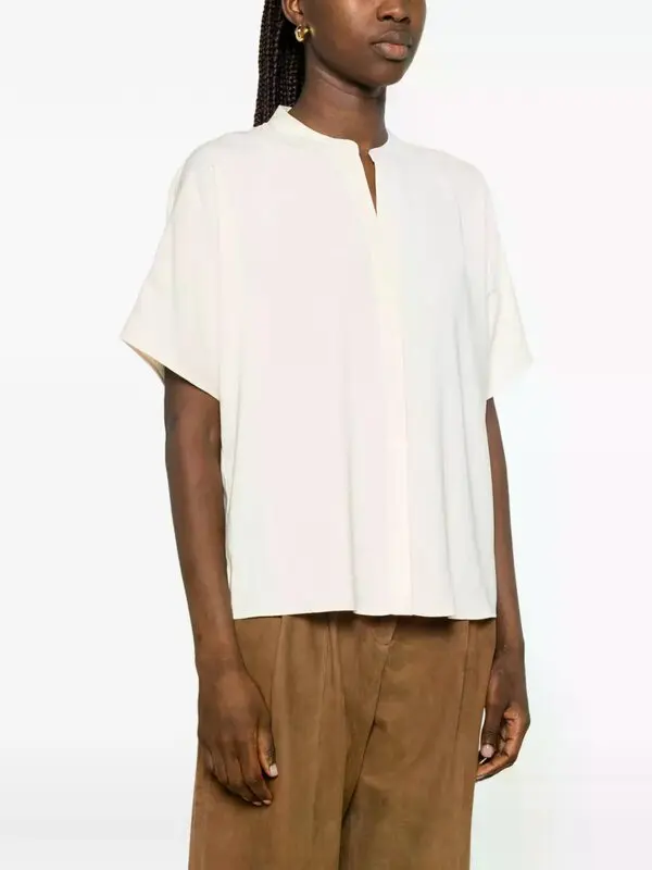 Hemisphere V-neck Relaxed Fit Shirt - Neutrals
