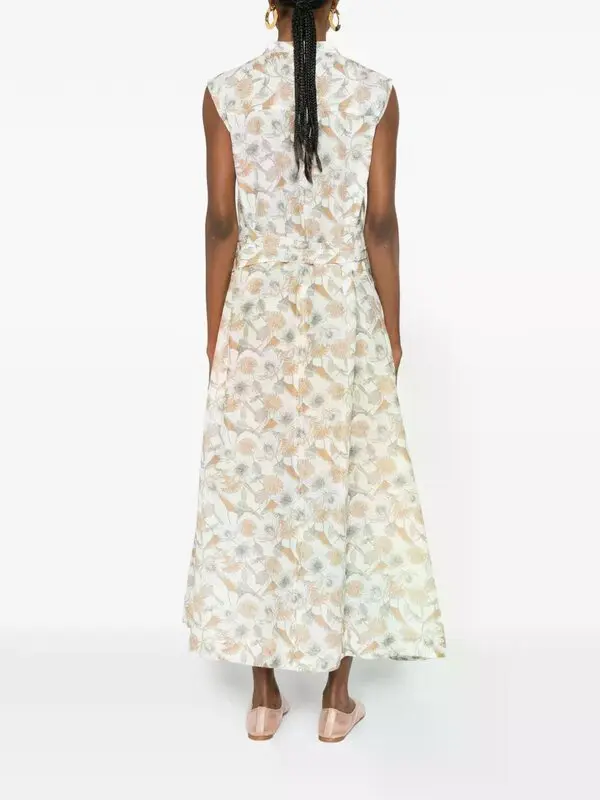 Hemisphere Floral-print Belted Midi Dress