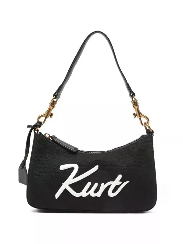 Kurt Geiger Embroidered-logo Shoulder Bag - Black