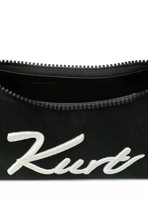Kurt Geiger Embroidered Logo Shoulder Bag - Black