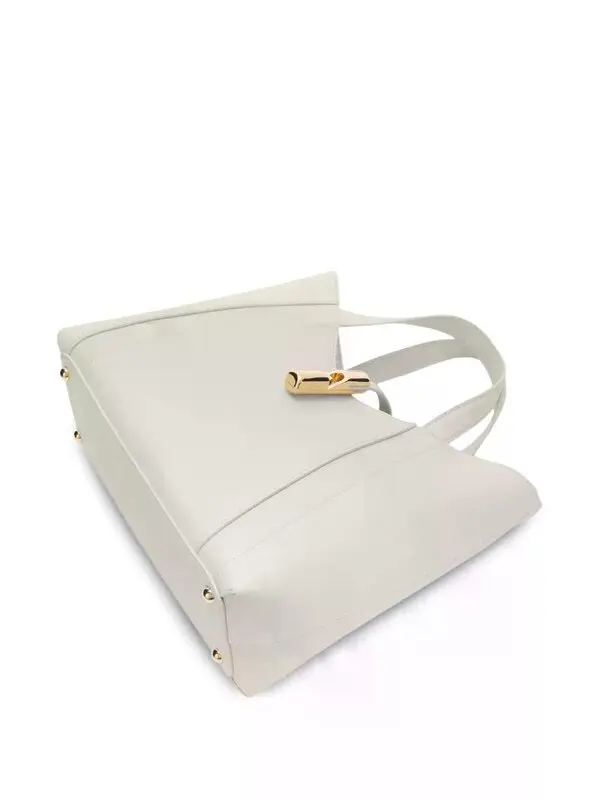 Furla Goccia Small Grained-leather Tote Bag - White
