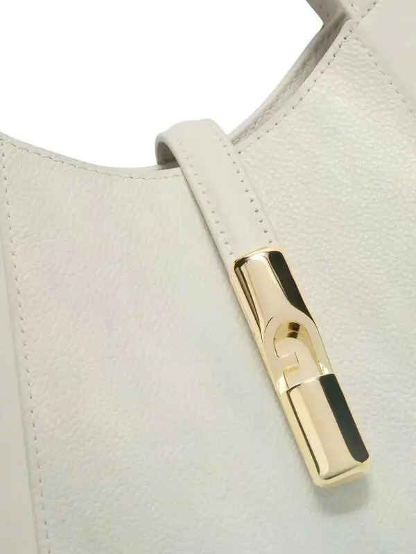 Furla Goccia Small Grained-leather Tote Bag - White