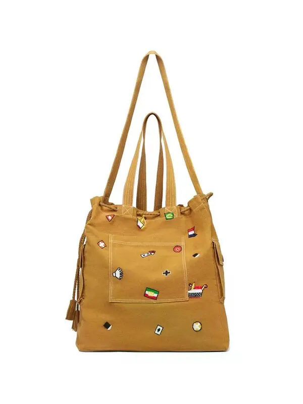 BAZISZT Sticker Tote Bag - Brown