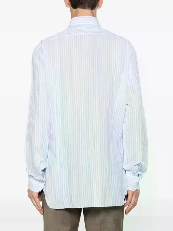 BARBA NAPOLI Buttoned Striped Shirt - Blue