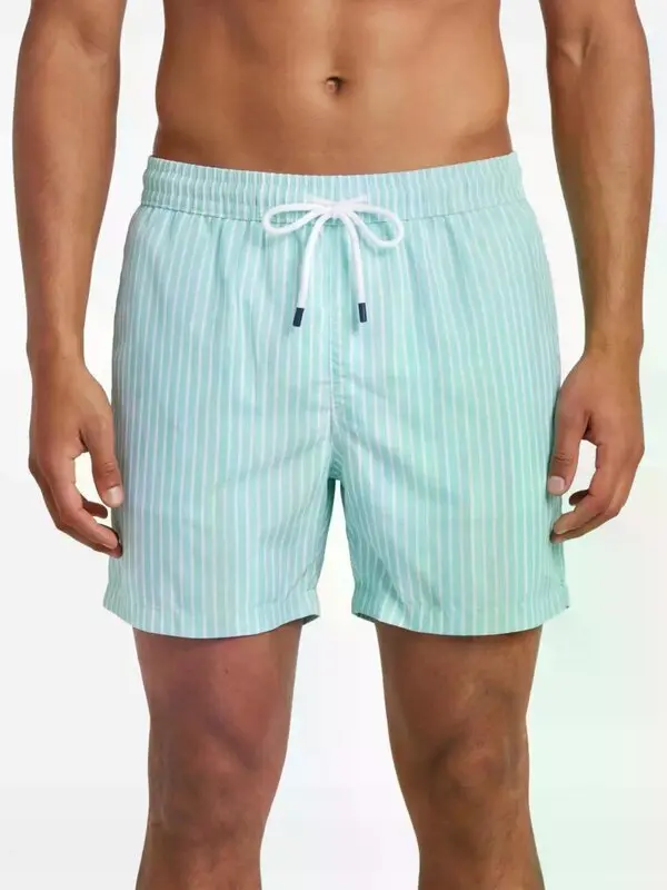 Fedeli Striped Swim Shorts - Blue