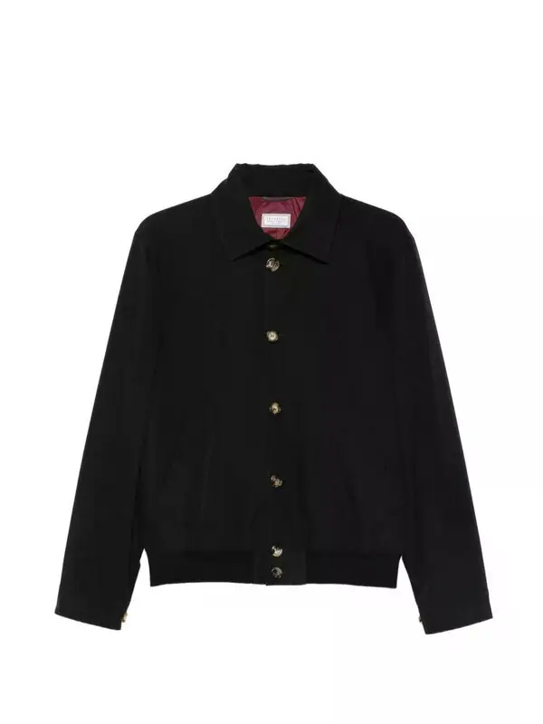Brunello Cucinelli Button-fastening Bomber Jacket - Black