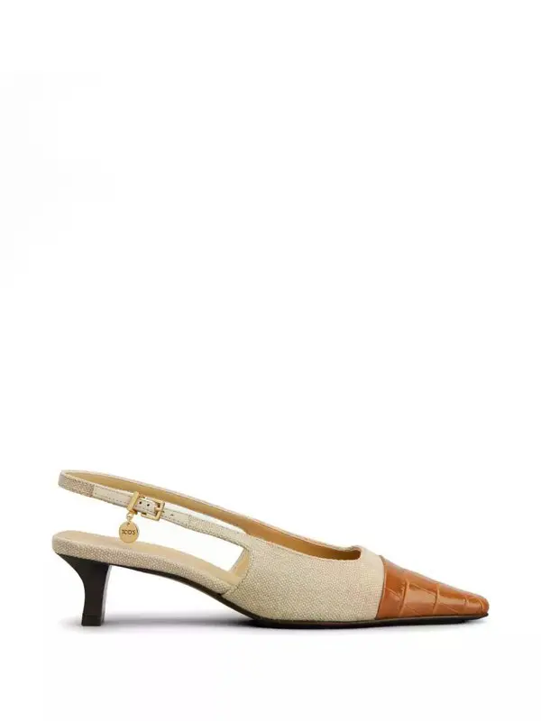 TOD'S Crocodile-effect Strap Pumps - Neutrals