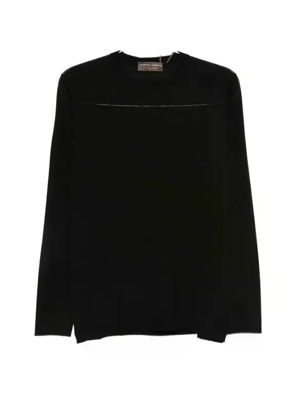 FILIPPO DE LAURENTIIS Long-sleeve Crewneck Sweater - Black