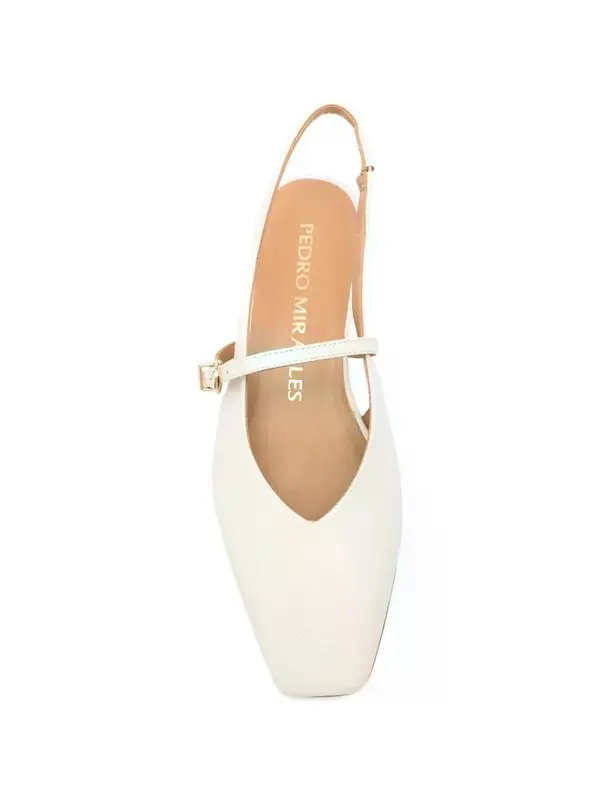 PEDRO MIRALLES Square-toe Slingback Mules - Neutrals