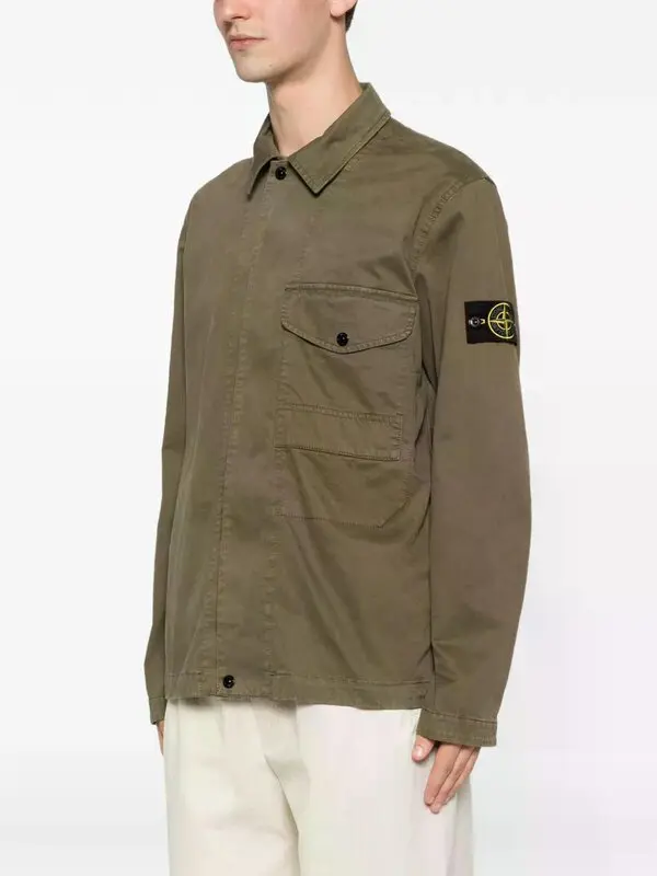 Stone Island Compass Logo-patch Shirt