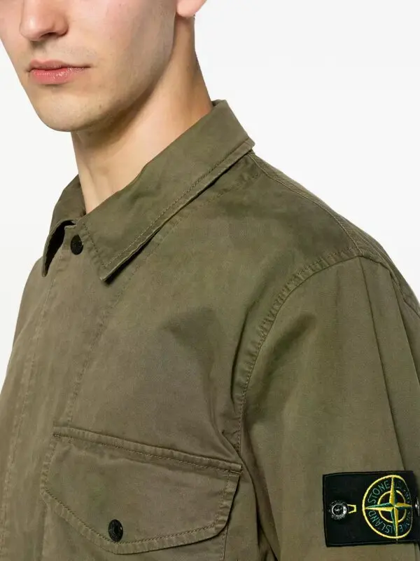 Stone Island Compass Logo-patch Shirt
