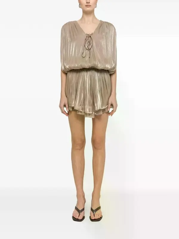 NISSA Pleated Mini Dress - Grey