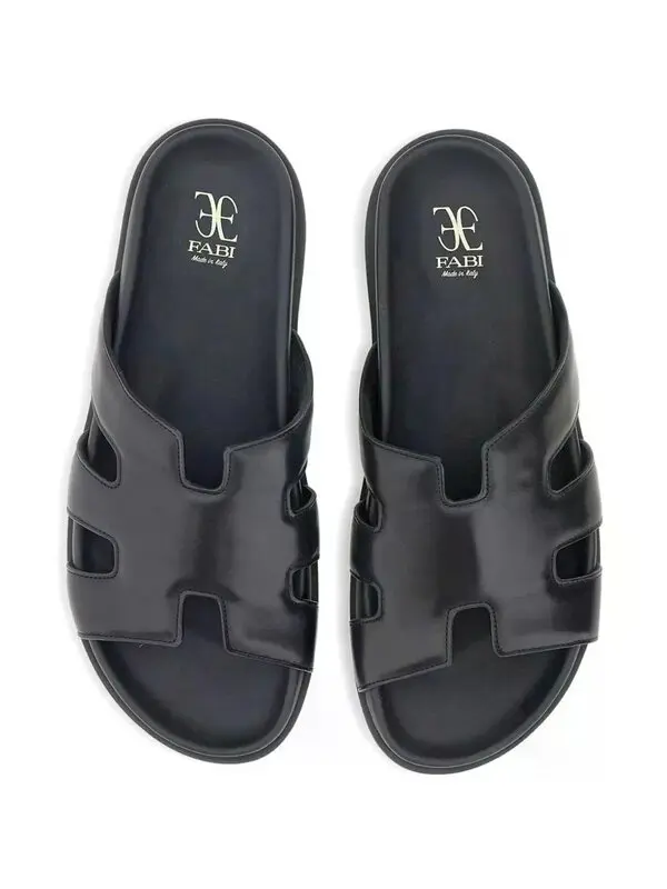 FABI Cut-out Strap Leather Sandals
