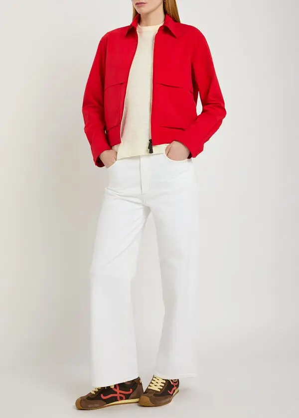 Moncler Logo-appliquéd Cropped Overshirt